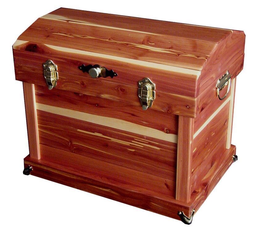 Amish Round Top Cedar Trunk from DutchCrafters Amish Furniture