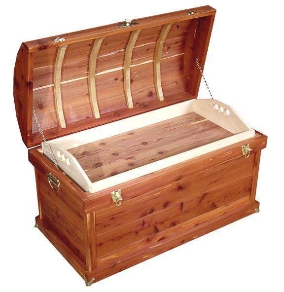 Amish Round Top Cedar Trunk from DutchCrafters Amish Furniture