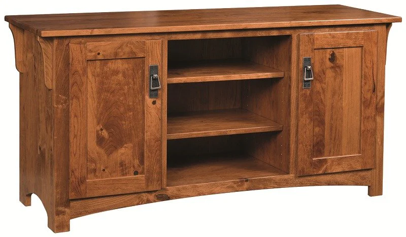 Custom Solid Wood Mission TV Console | Amish Made Furniture