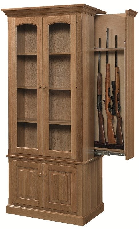 Solid Wood Bookcase with Hidden Gun Storage From Dutchcrafters Amish