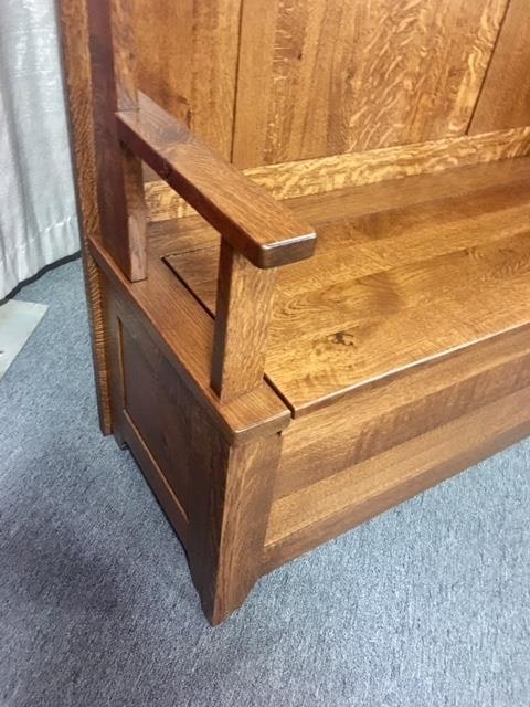 Tall Rustic Entryway Bench with Coat Hooks | DutchCrafters