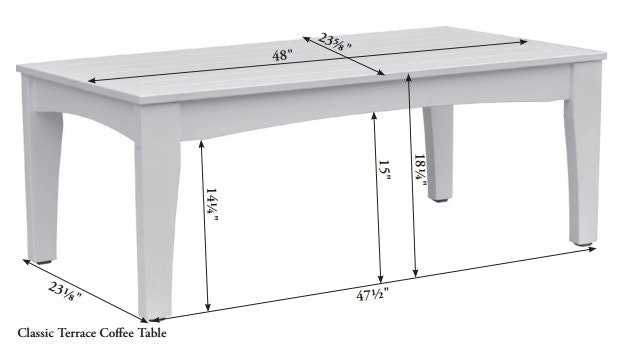 Berlin Gardens Classic Poly Terrace Coffee Table from DutchCrafters
