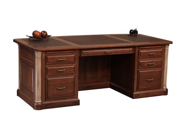 Colonial Executive Desk with Fluted Columns| DutchCrafters