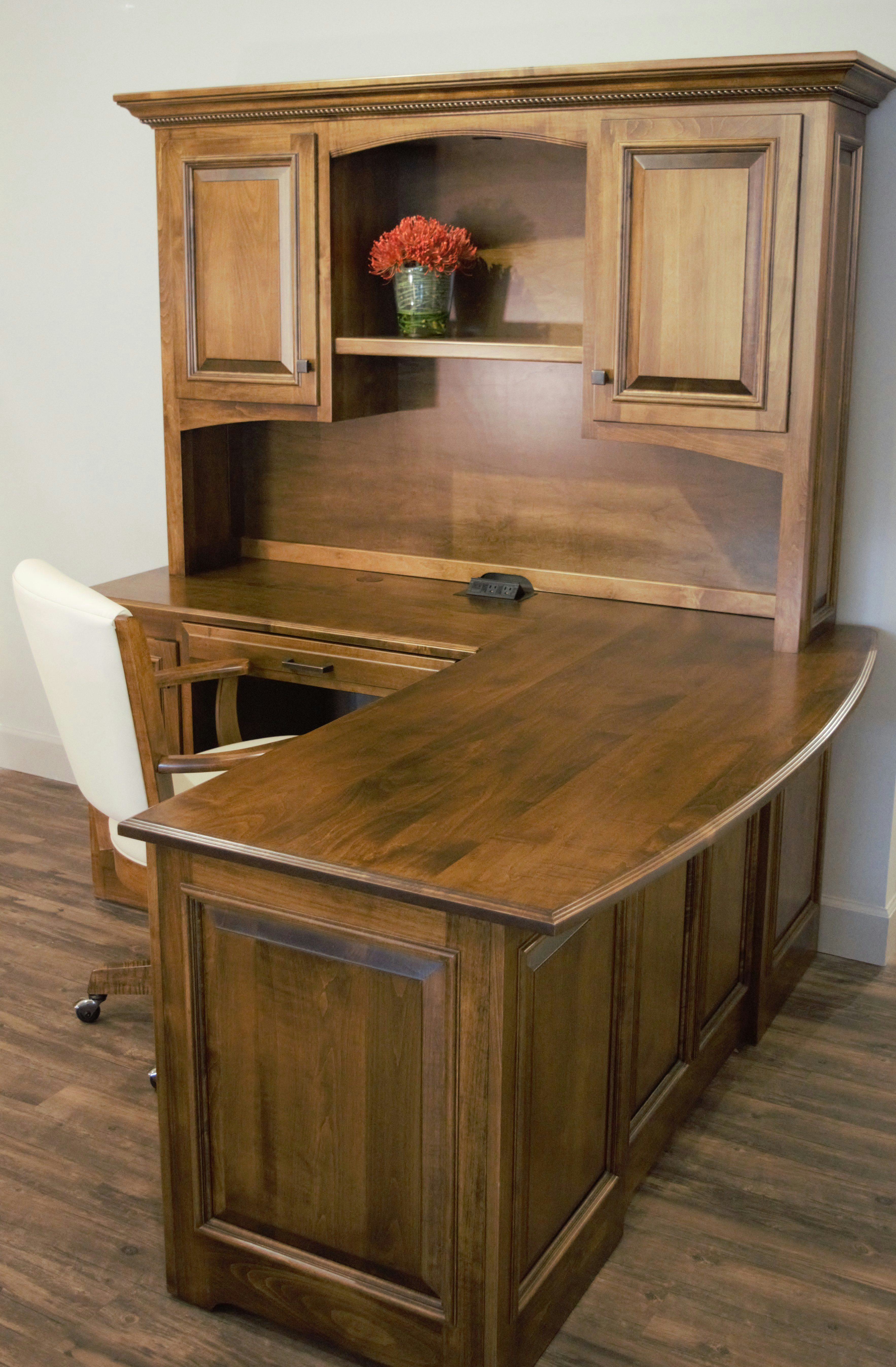 Tuscan Classic Corner Desk with Optional Hutch Top from DutchCrafters