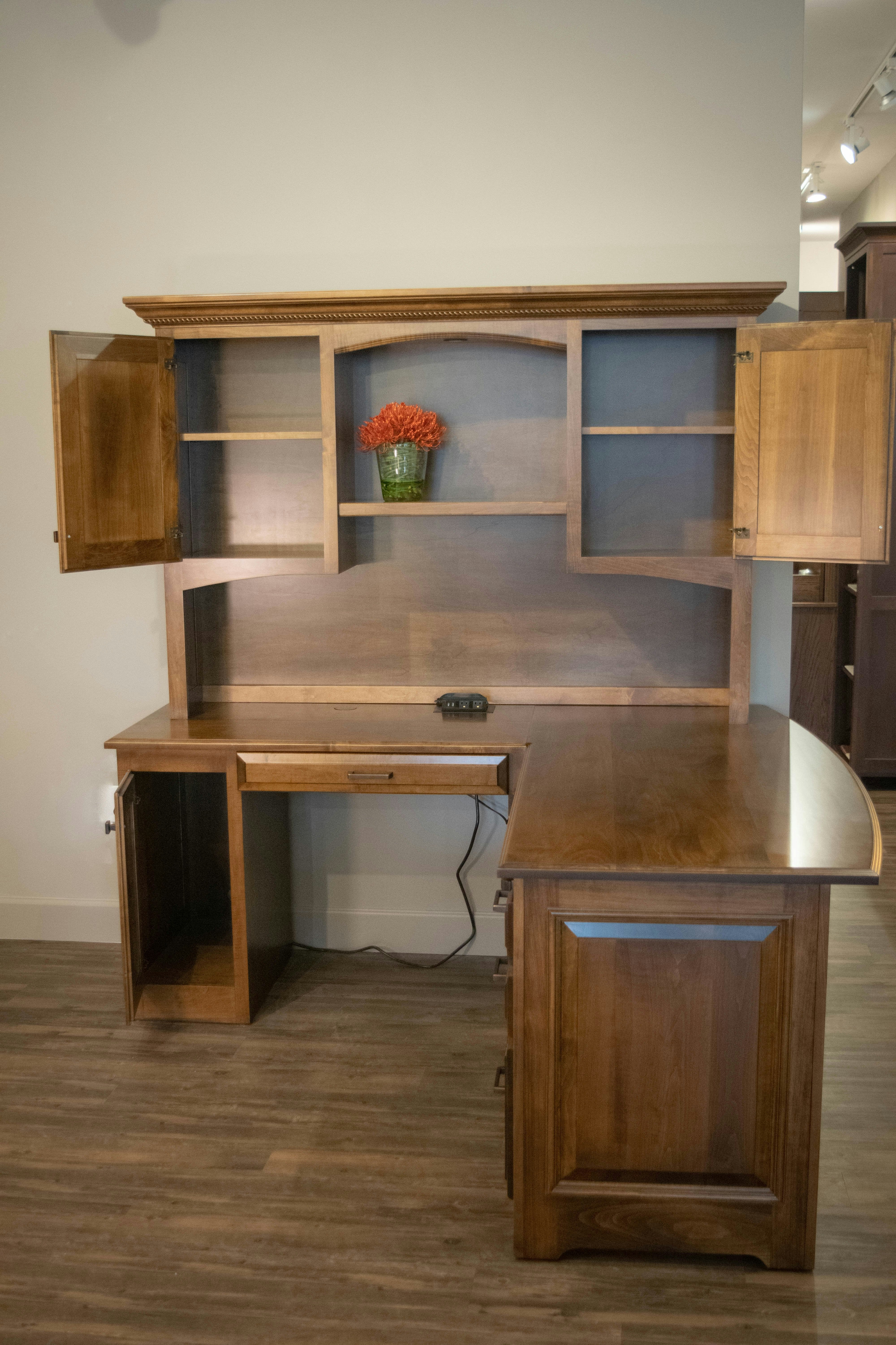 Tuscan Classic Corner Desk with Optional Hutch Top from DutchCrafters