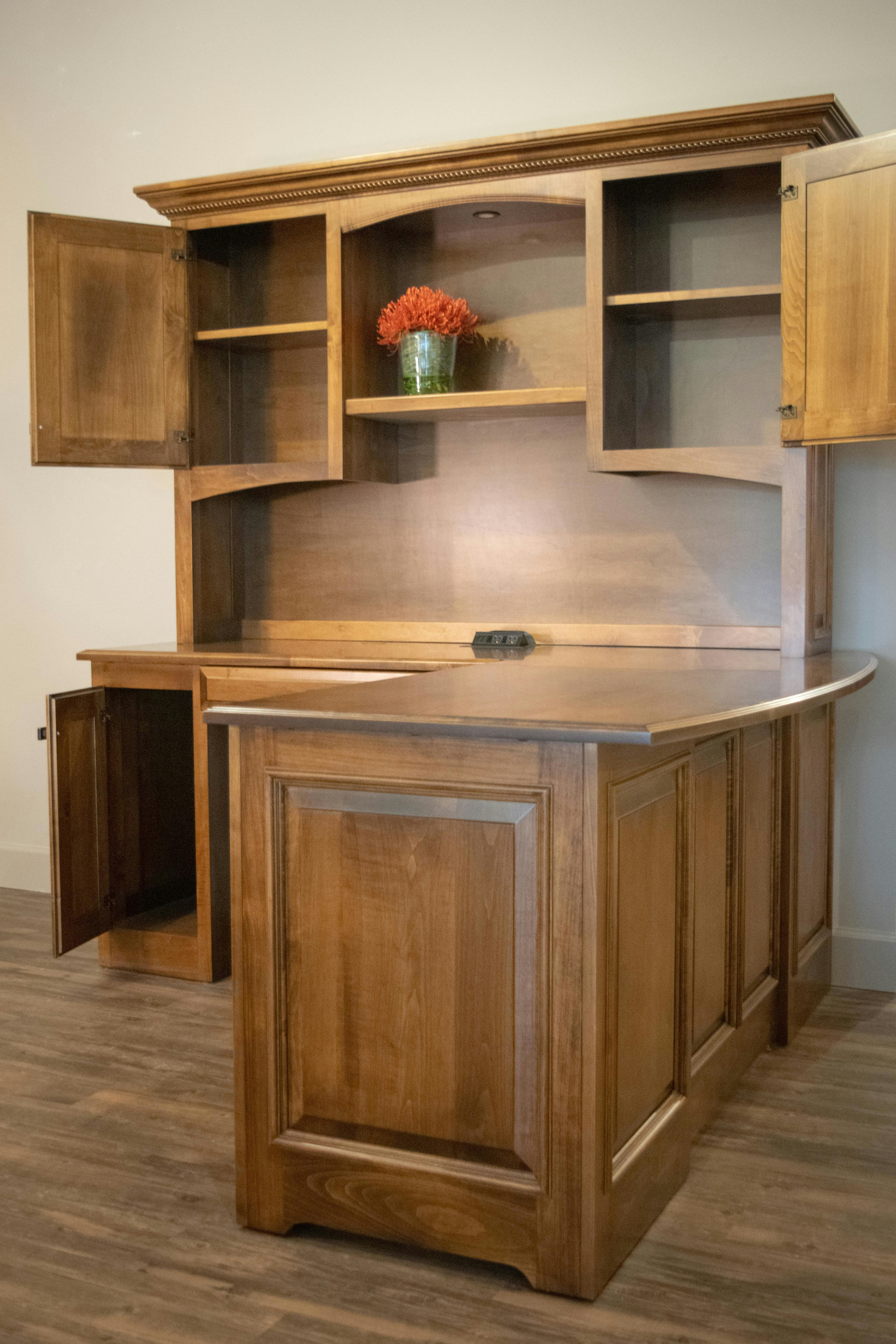 Tuscan Classic Corner Desk with Optional Hutch Top from DutchCrafters