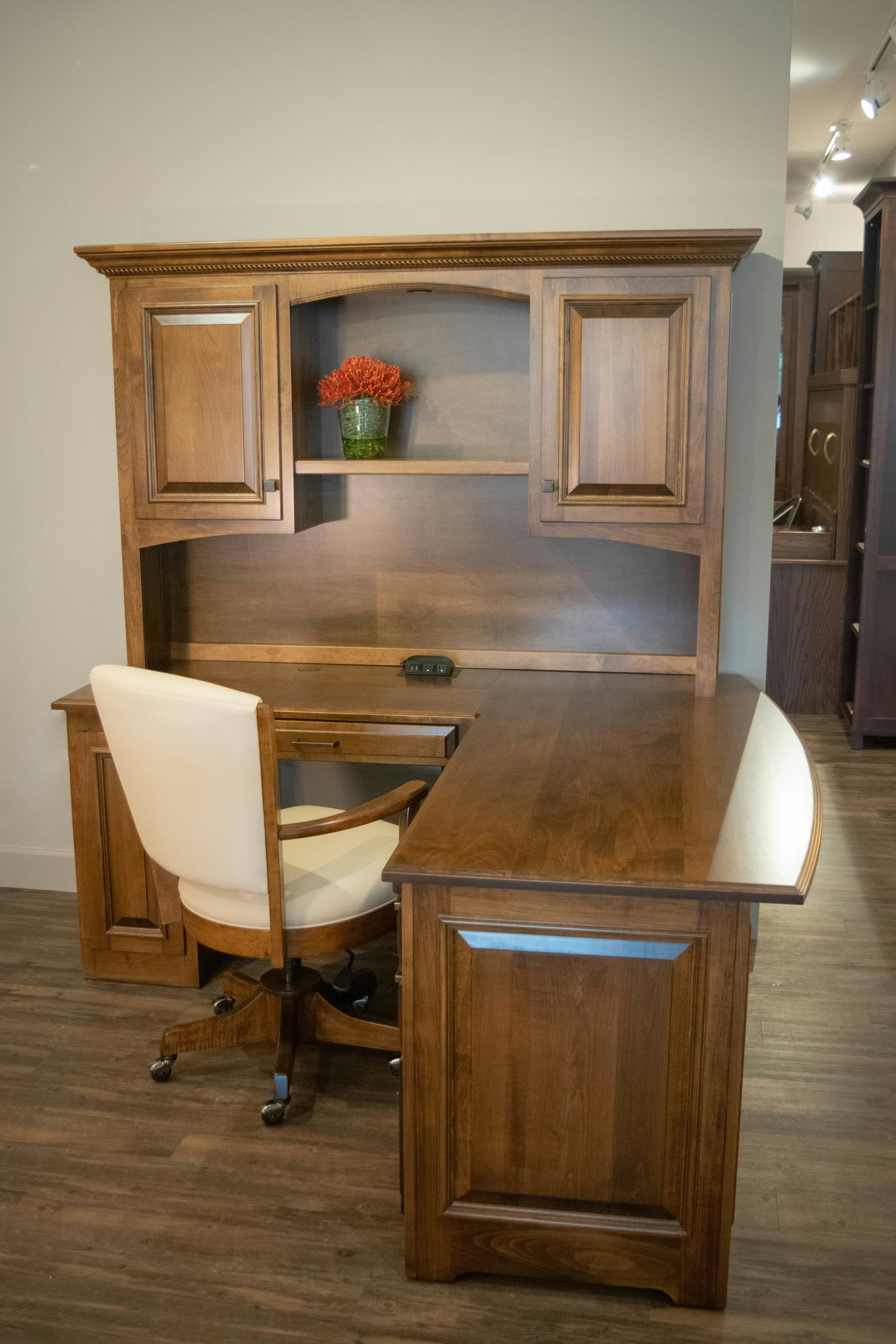 Tuscan Classic Corner Desk with Optional Hutch Top from DutchCrafters