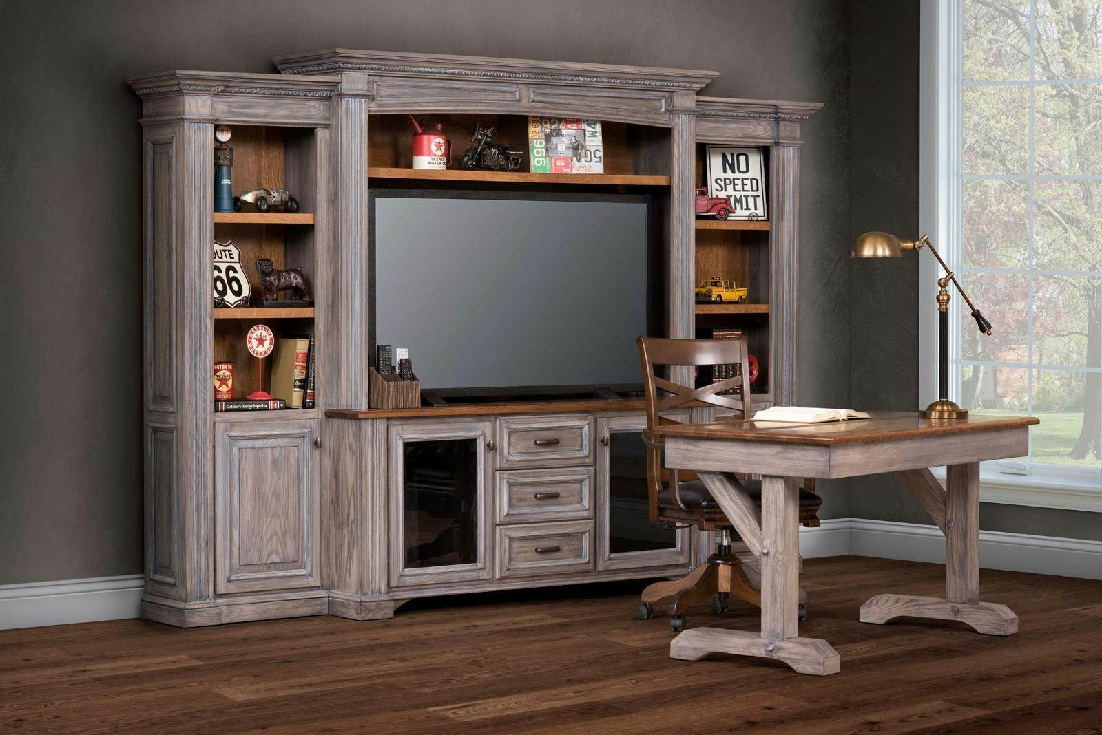 121" Entertainment Center Wall Unit with Molding | DutchCrafters