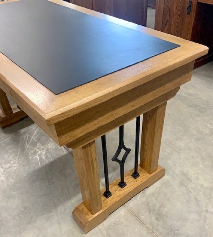 Amish Writing Desk with Decorative Side Openings | DutchCrafters
