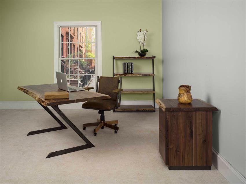 Soho Live Edge Bookcase from DutchCrafters Amish Furniture