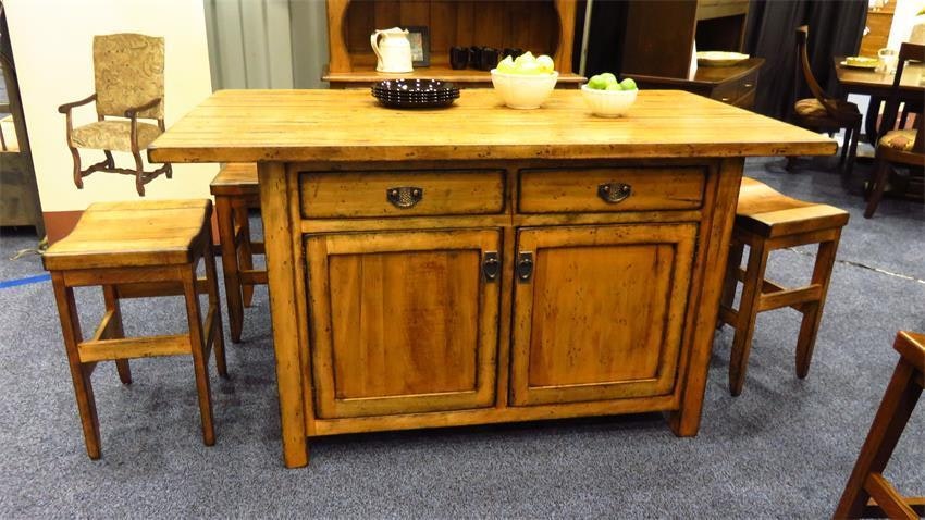Northwood Mission 48" Solid Wood Kitchen Island With Two Doors from