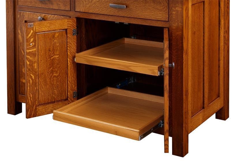 Northwood Mission 48" Solid Wood Kitchen Island With Three Doors From