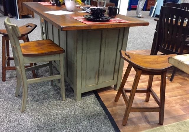 Northwood Mission 48" Solid Wood Kitchen Island With Three Doors From