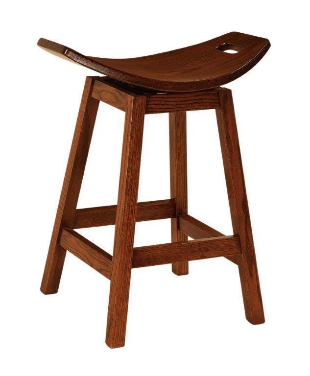 Backless Saddle Counter/Bar Stool from DutchCrafters Amish Furniture