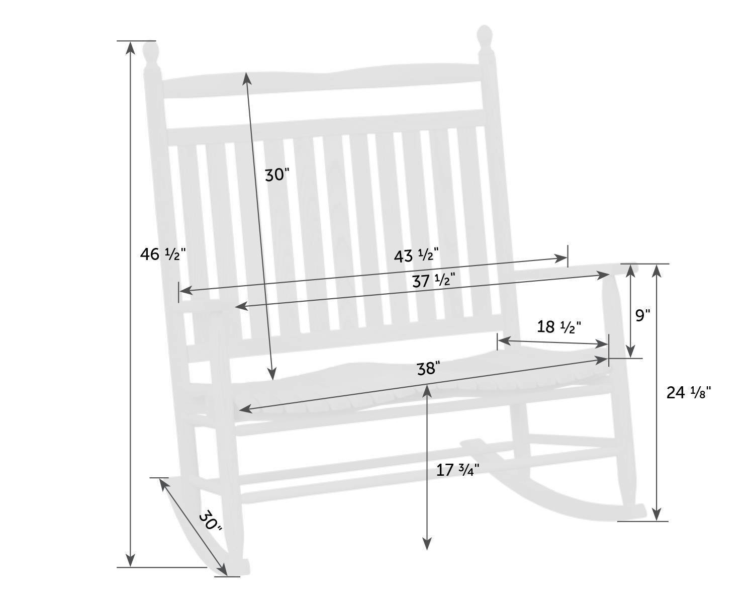 Wood Double Rocking Chair from DutchCrafters Amish Furniture