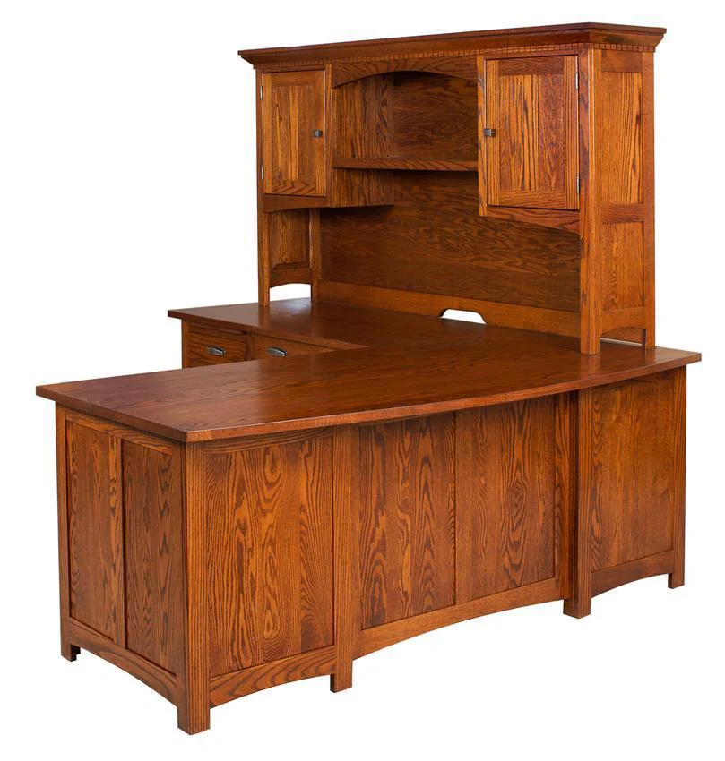 L-Shaped Solid Wood Desk with Return Options | DutchCrafters