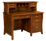 Amish Solid Wood Pedestal Desks for Home or Office | DutchCrafters