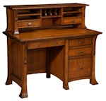 Amish Solid Wood Pedestal Desks for Home or Office | DutchCrafters