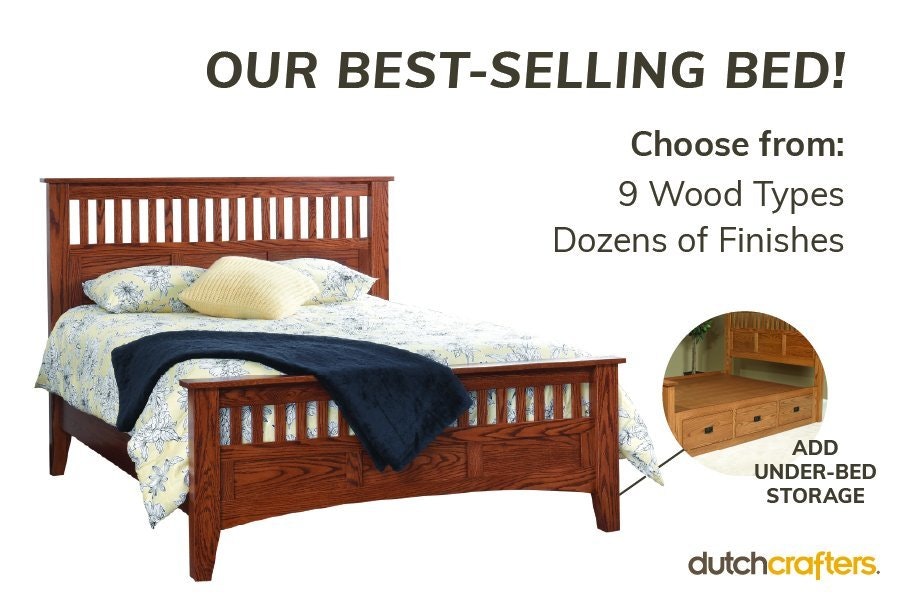 Timeless Solid Wood Mission Bed | Amish Handcrafted Hardwood