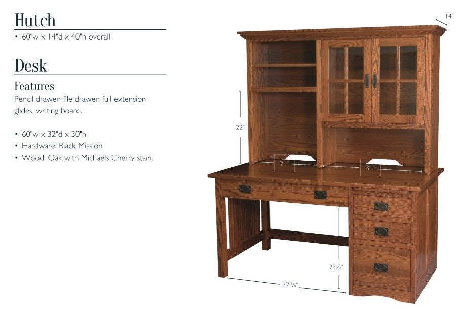 Mission Computer Desk from DutchCrafters Amish Furniture