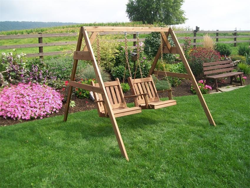 Amish Outdoor Cedar Swing Frame by Dutchcrafters Amish Furniture