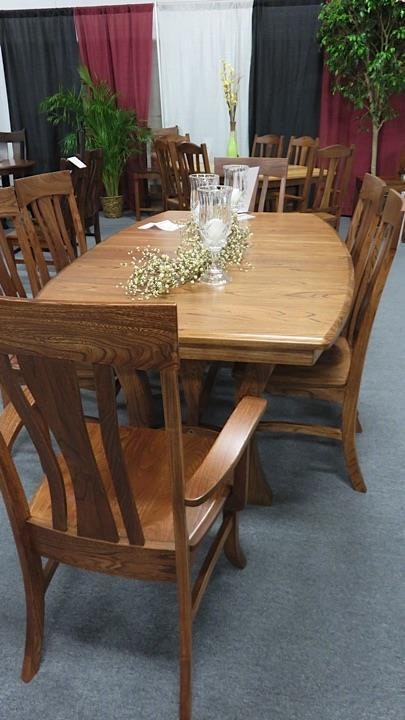 American Made Solid Wood Trestle Dining Table from DutchCrafters