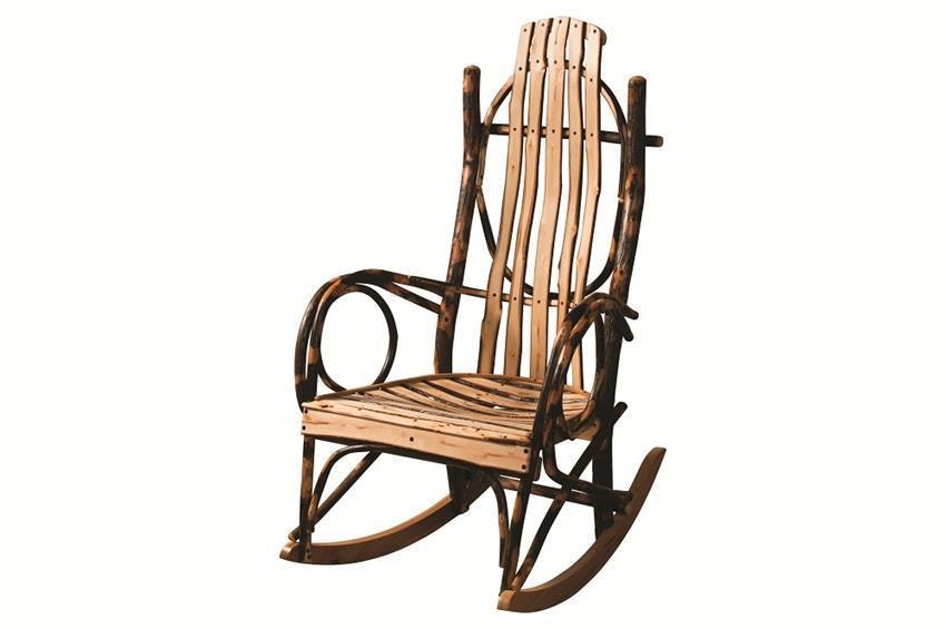 Rustic Hickory Rocker with Live Edge Slats from DutchCrafters Amish