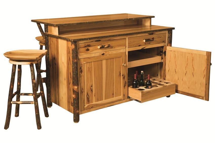 Rustic Hickory Bar from DutchCrafters Amish Furniture
