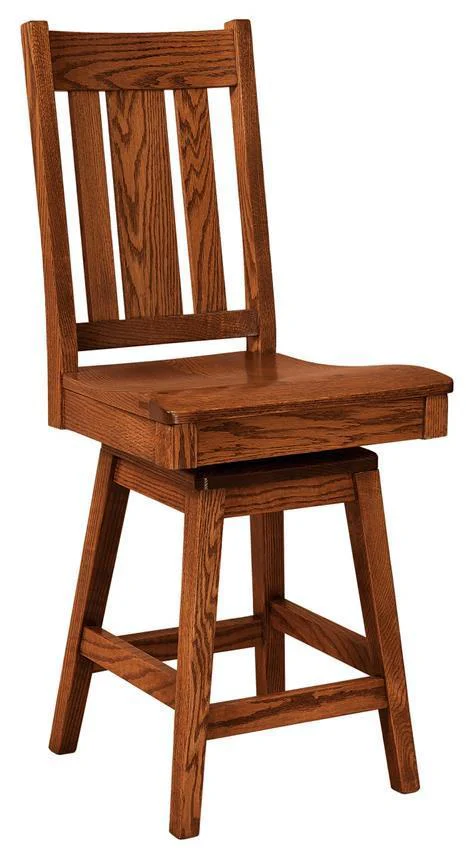 Amish Mission Style Swivel Counter Stool - DutchCrafters