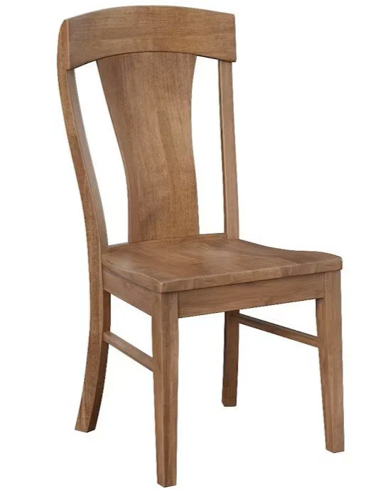 Solid Wood Curved Back Splat Dining Chair | Amish-Made