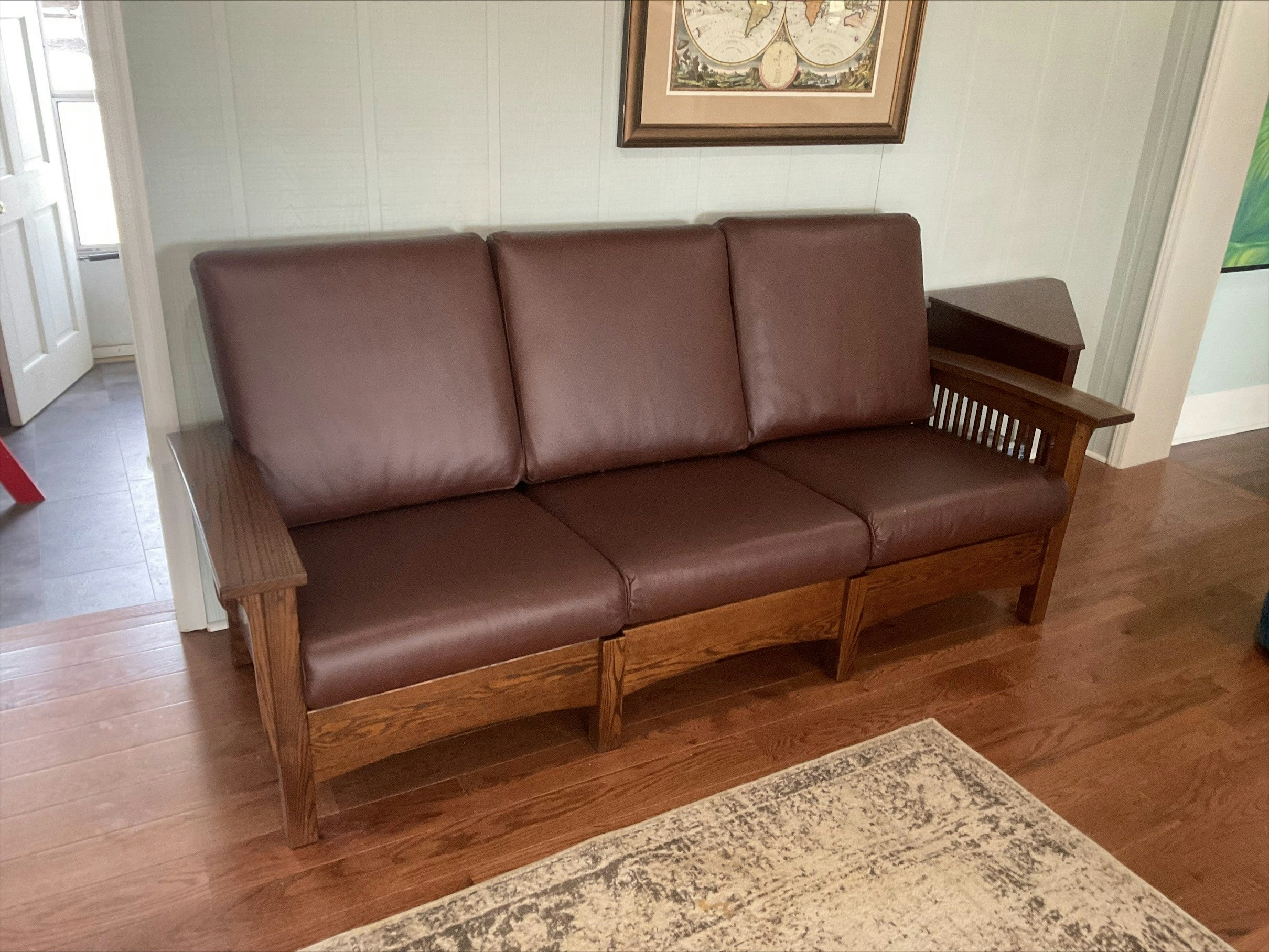 Wood Frame Mission Morris Sofa from DutchCrafters Amish Furniture