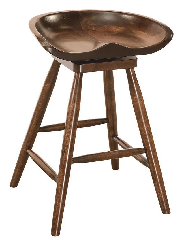 Swivel Mid-Century Modern Backless Bar Stool from DutchCrafters Amish