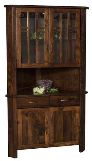 Amish Corner Hutches | Space Saving Dining Storage | DutchCrafters