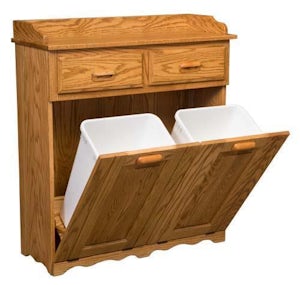 Amish Tilt Out Trash Bins | Solid Wood & Durable |DutchCrafters