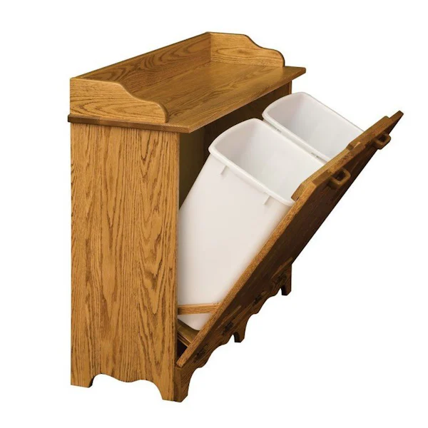 Amish Tilt Out Trash Bins | Solid Wood & Durable |DutchCrafters