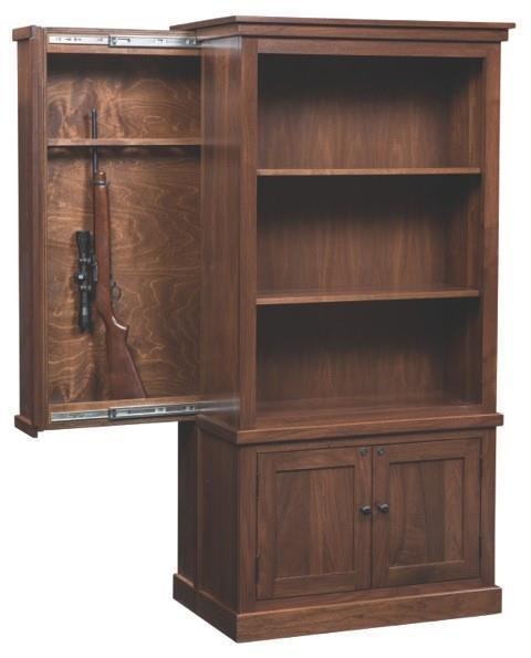 Cambridge Bookcase with Hidden Gun Cabinet From Dutchcrafters