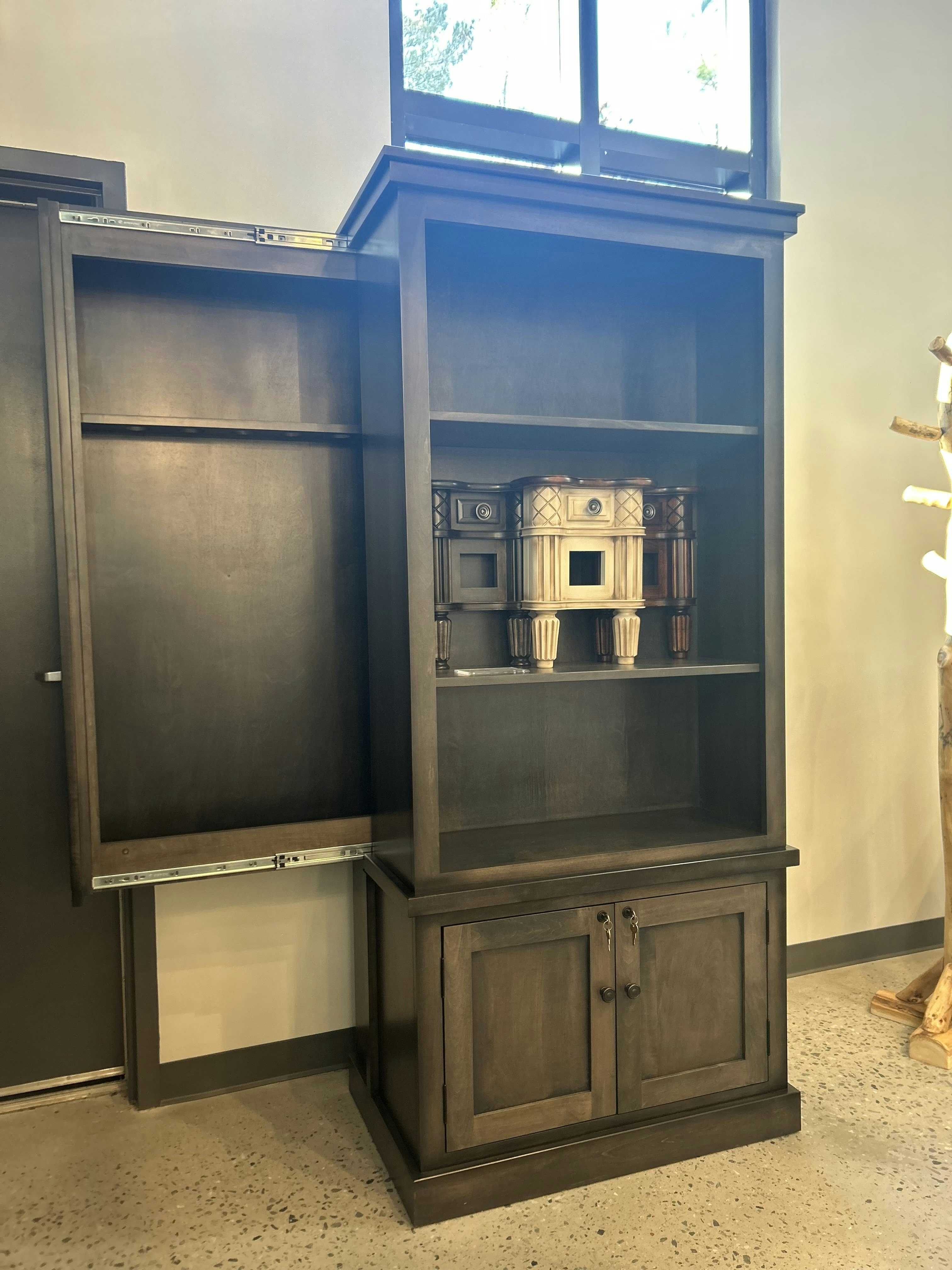 Cambridge Bookcase with Hidden Gun Cabinet From Dutchcrafters