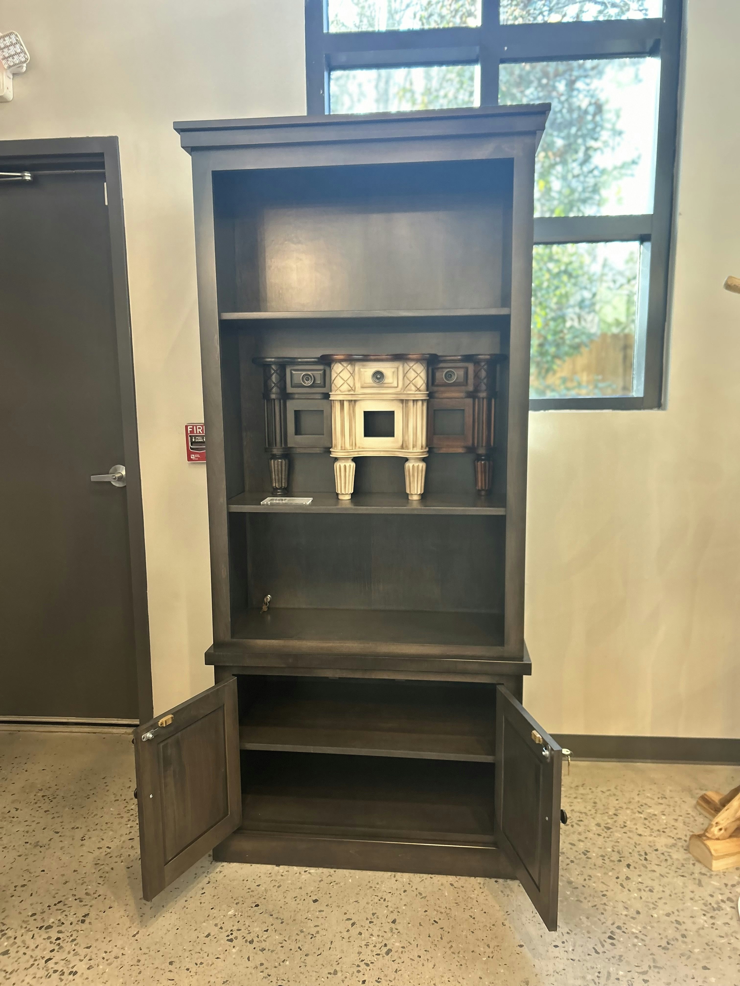 Cambridge Bookcase with Hidden Gun Cabinet From Dutchcrafters