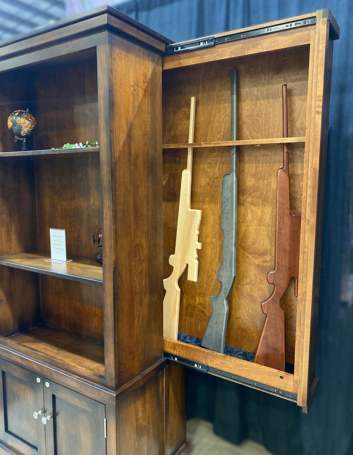 Cambridge Bookcase with Hidden Gun Cabinet From Dutchcrafters