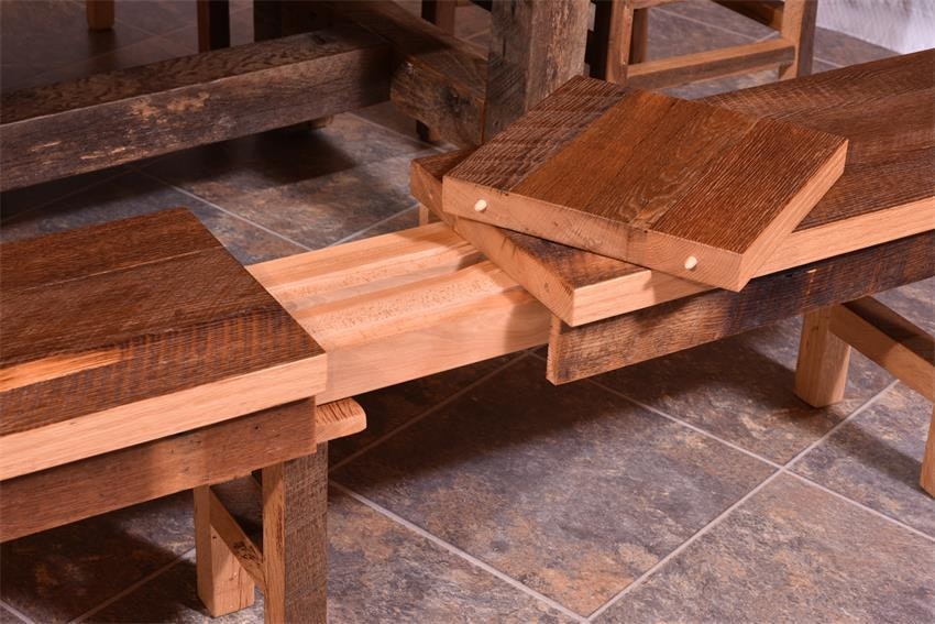 Liberty Dining Bench with Extension and Reclaimed Wood Options from