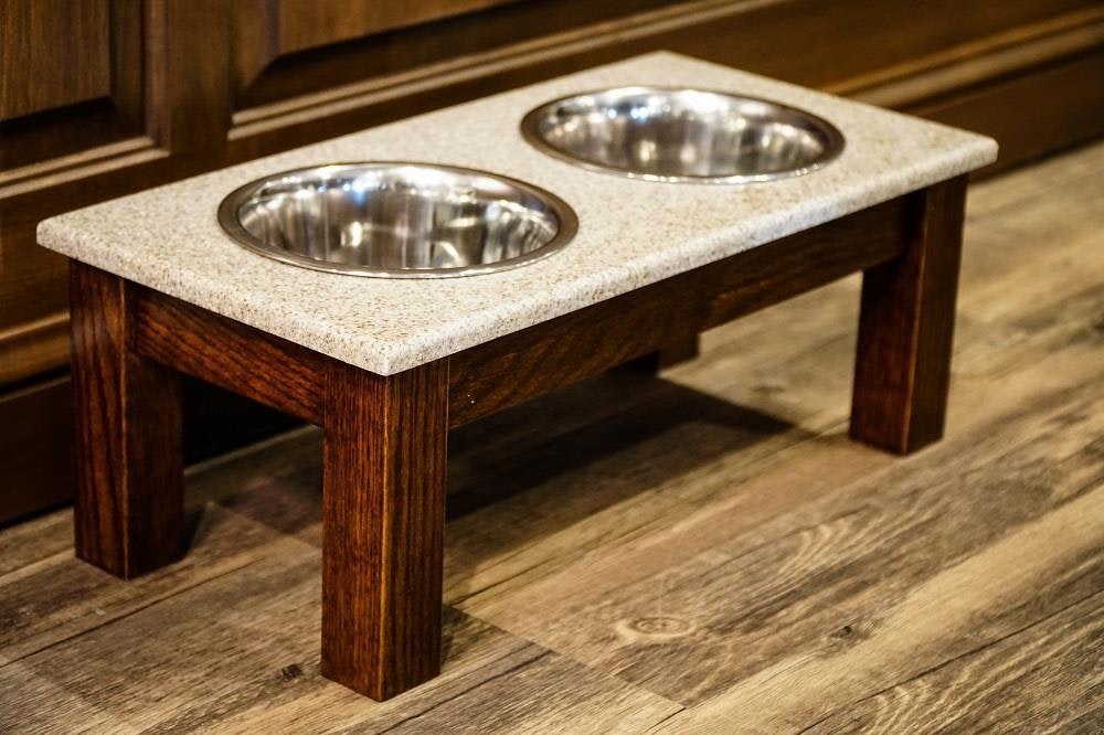 Double Bowl Dog Diner - Quick Ship by Dutchcrafters Amish Furniture