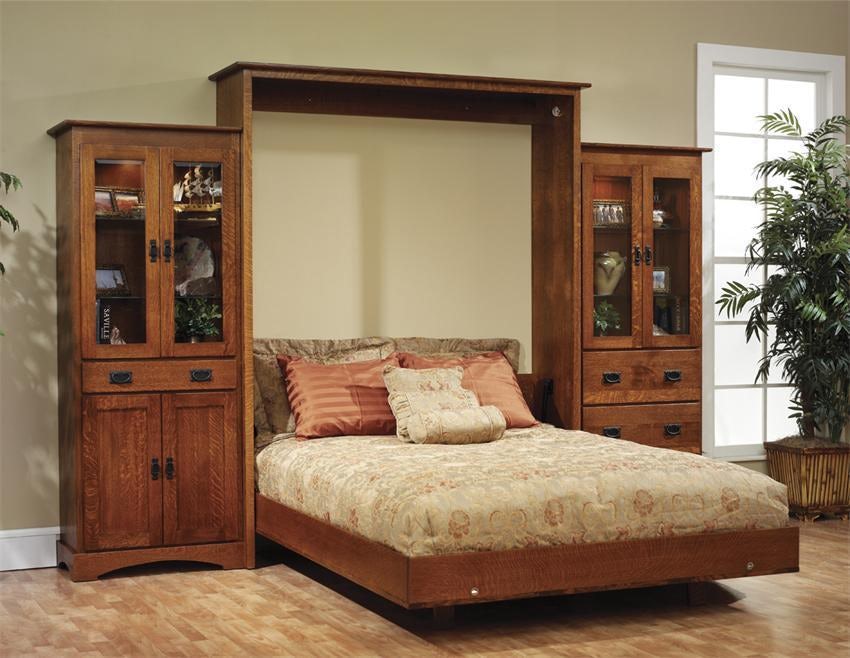 Solid Wood Amish Murphy Bed - Comfortable & Durable - Mission Style