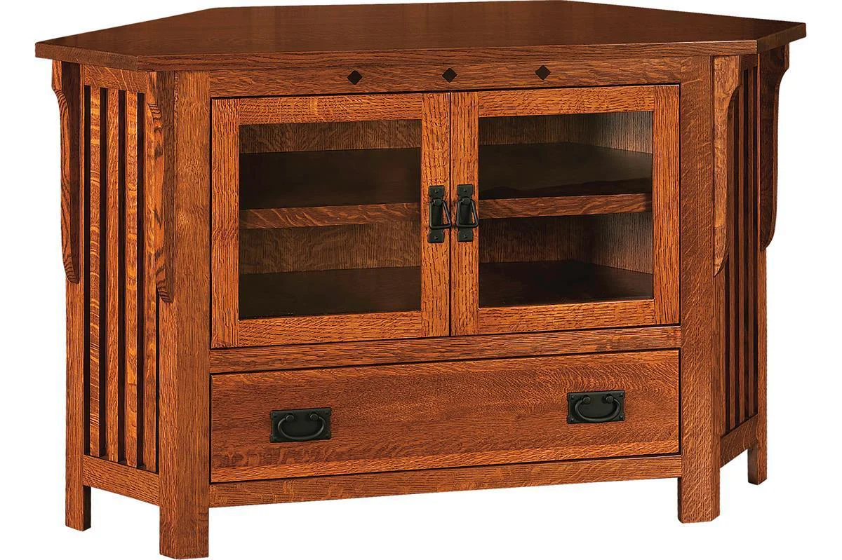 Craftsman Mission Corner TV Stand from DutchCrafters Amish Furniture