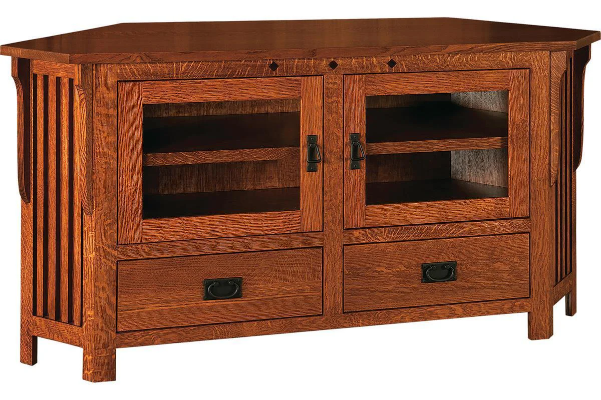 Craftsman Mission Corner TV Stand from DutchCrafters Amish Furniture