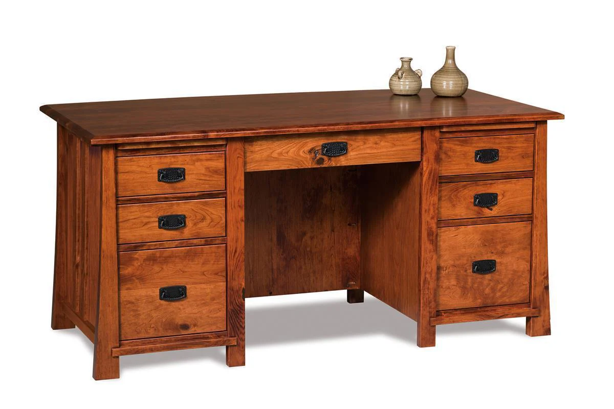 Stellar Desk with Curved Top from DutchCrafters Amish Furniture