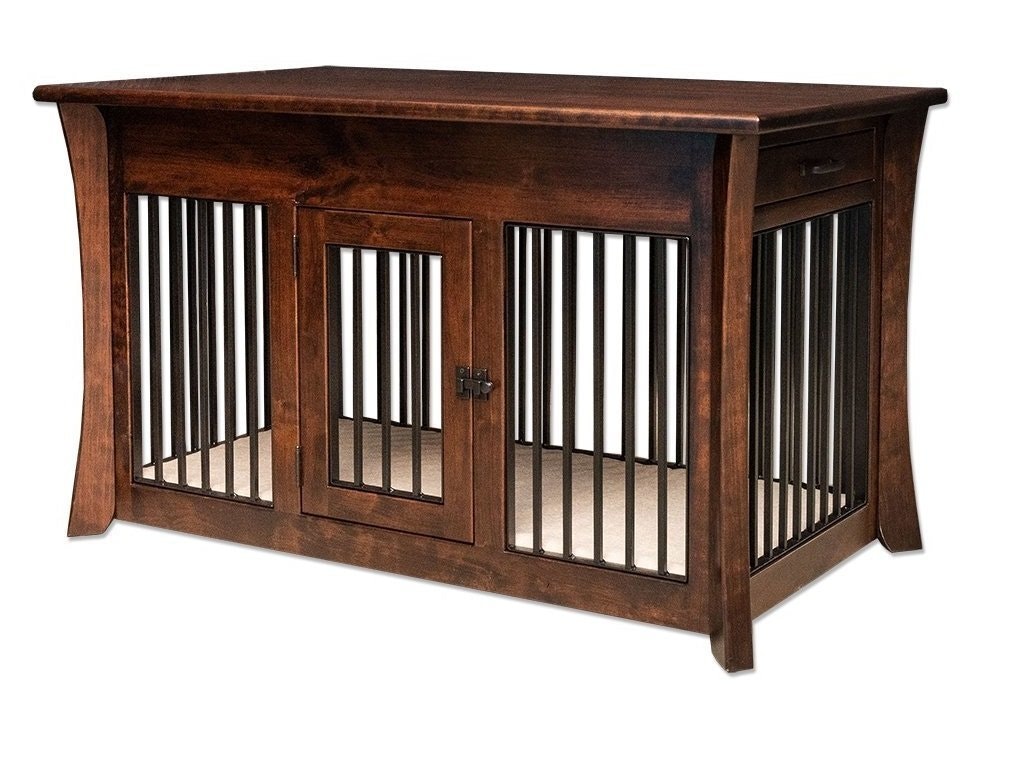 Solid Wood Dog Crate Coffee Table from DutchCrafters Amish Furniture