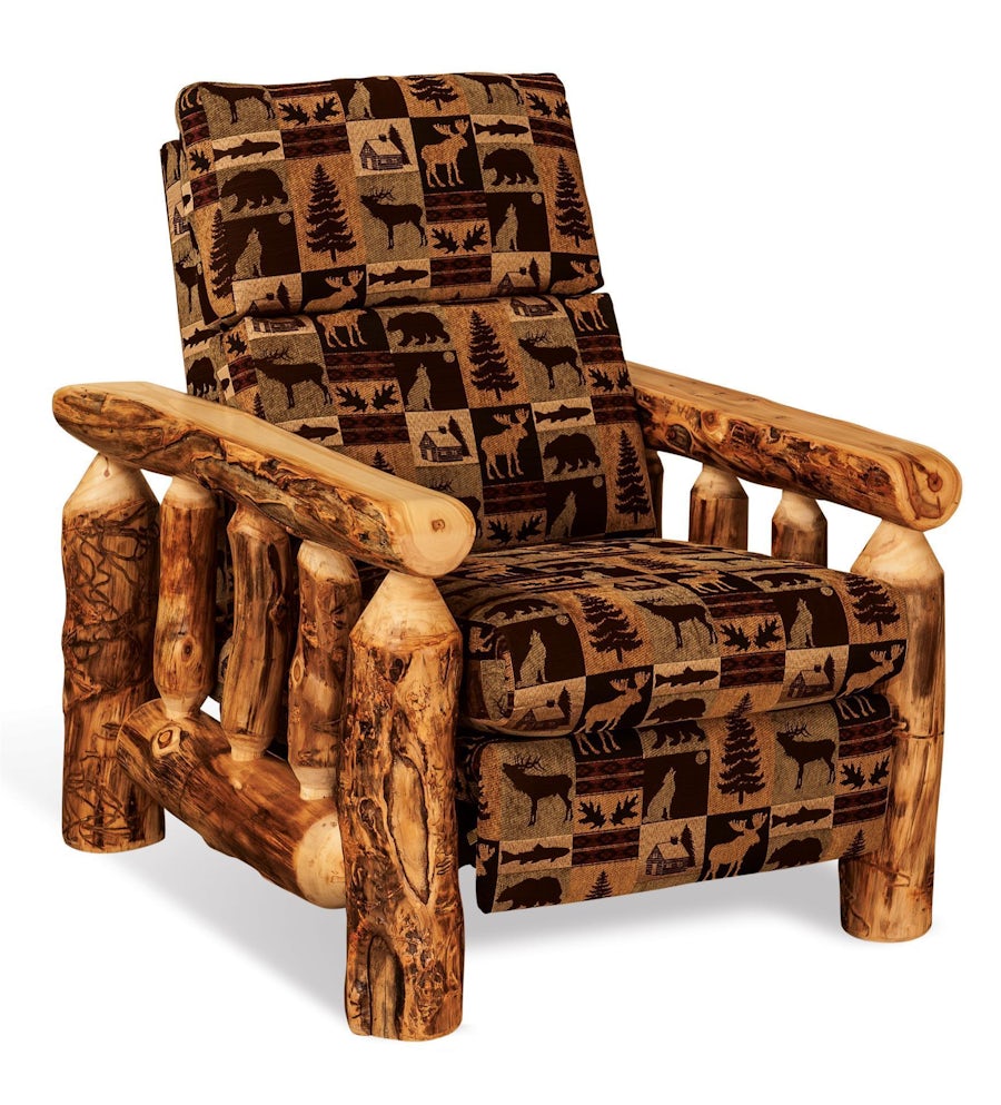 Amish Rustic Log Recliner Chair | Handcrafted Living Room Furniture