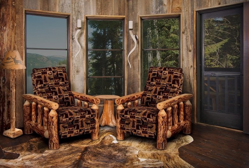 Amish Rustic Log Recliner Chair | Handcrafted Living Room Furniture