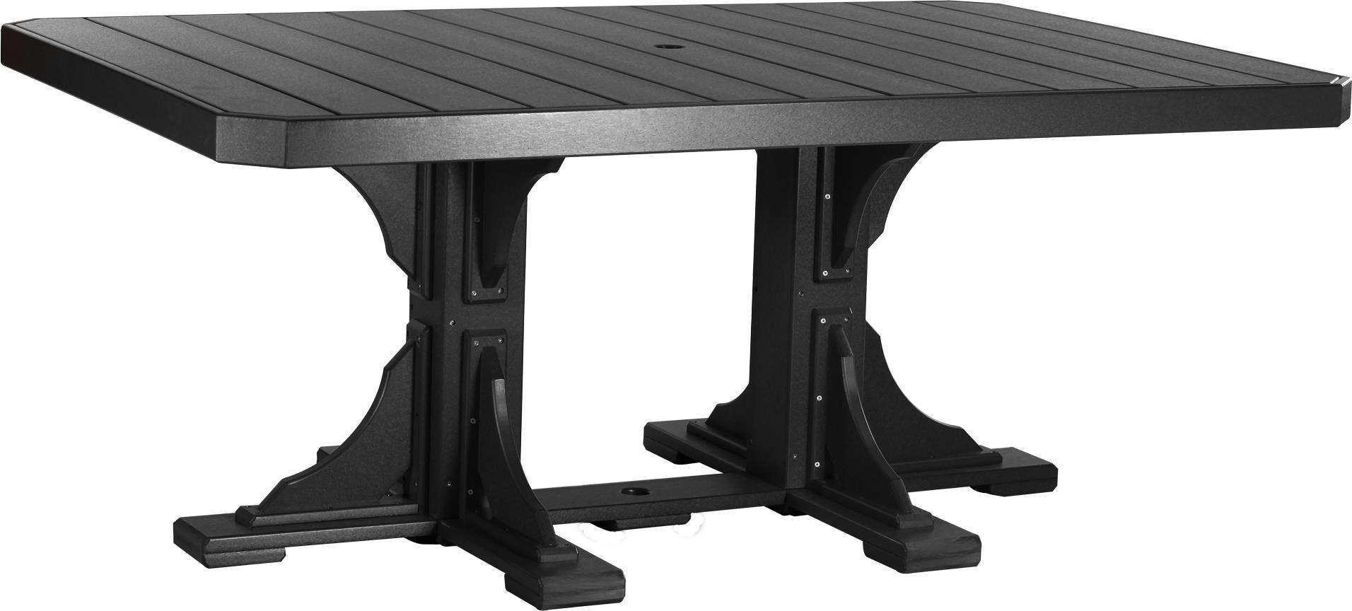 LuxCraft Rectangular 4' x 6' Pedestal Base Patio Dining Table