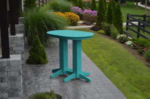 Amish Made Outdoor Wood and Poly Pub Tables from DutchCrafters Amish